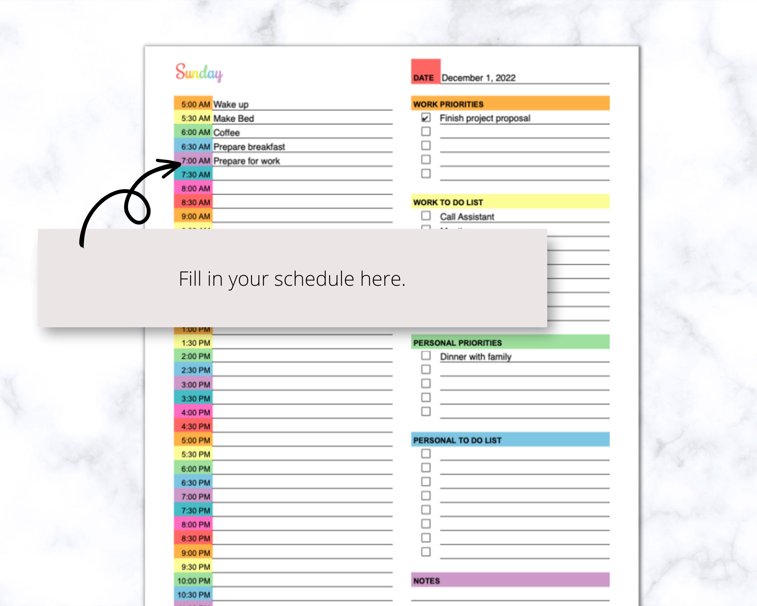 Multi-color Work From Home Planner Printable PDF, Remote Work Planner ...