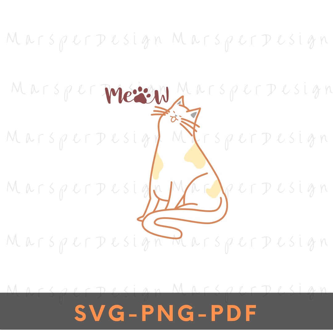 Live Love Meow Svg, Cat Svg, Kitten Svg, Svg Files for Cricut ...