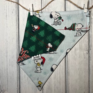 Snoopy Christmas Reversible Over the Collar Bandana - Etsy
