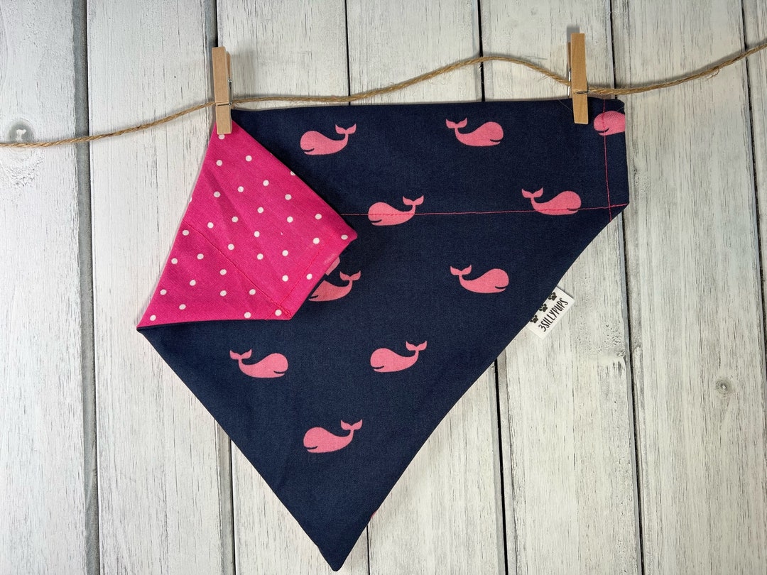 Preppy Whale Reversible Over the Collar Bandana - Etsy