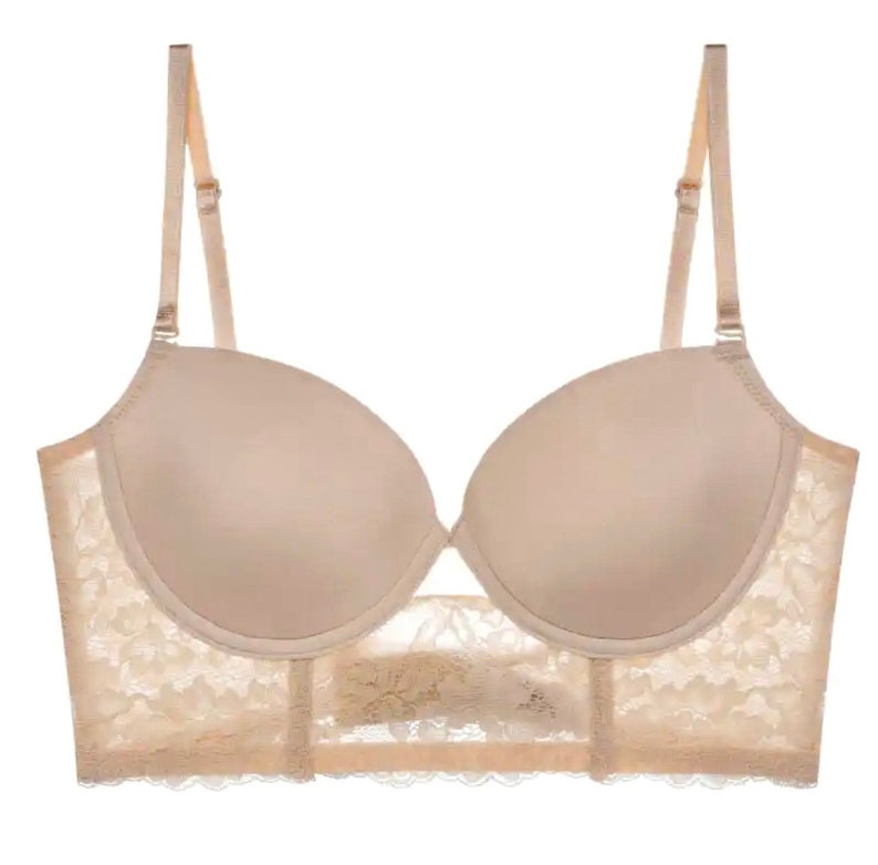 Bridal Deep Plunge Lace Bra, Low Back Invisible Bra, Bridal Underwear ...