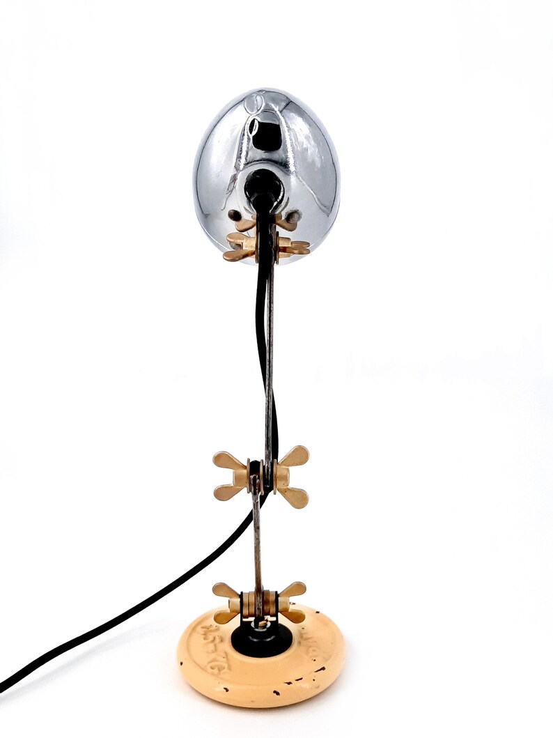 Upcycled Table Lamp From an Old Bicycle Lamp and Weight With Swivel Arm ...