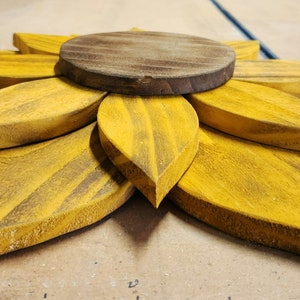 Farmhouse Wooden Sunflower - Etsy