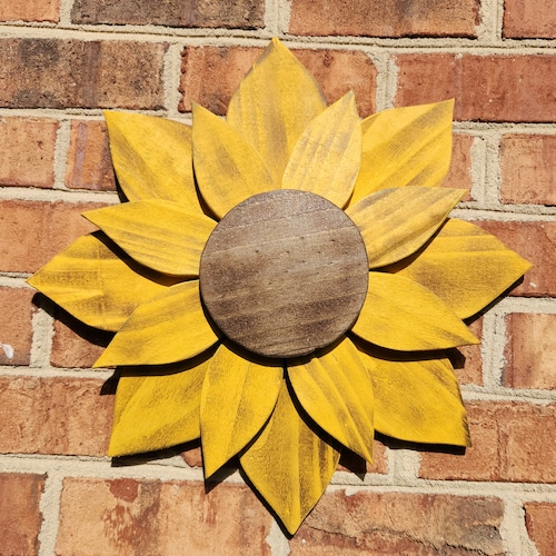 Farmhouse Wooden Sunflower - Etsy