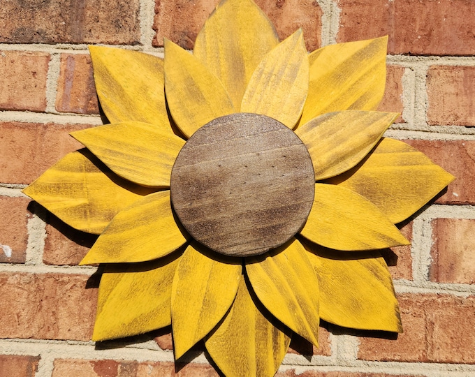 Farmhouse Wooden Sunflower - Etsy