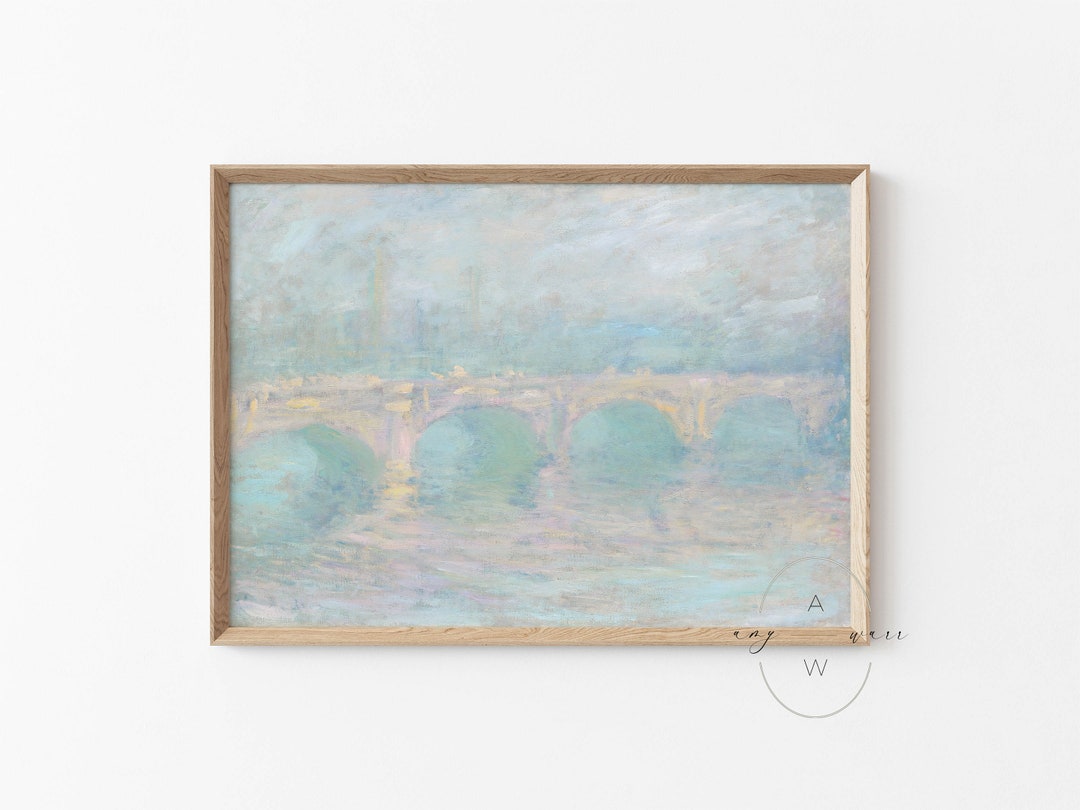 Spring Prints Monet Bridge, Pastel Painting Digital Download - Etsy