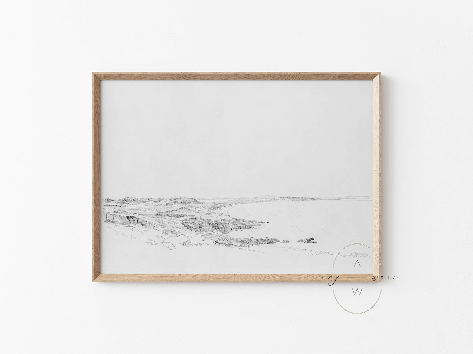 Modern Coastal Print, Black and White Beach Line Art, Summer Vintage ...