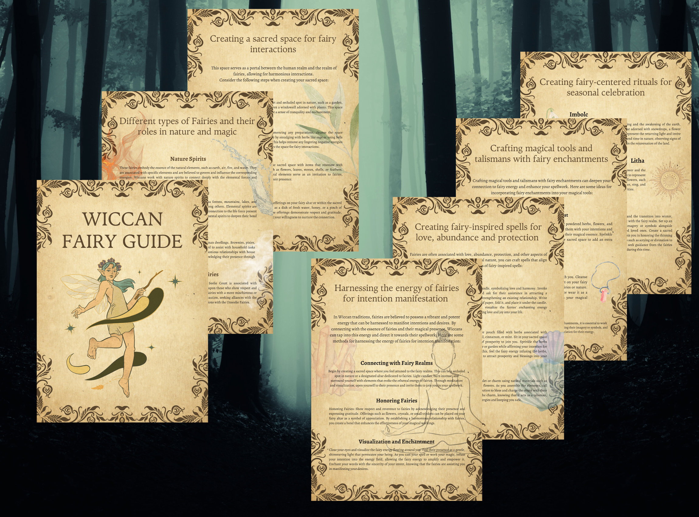 Wicca Fairy Guide, Fairy History, Printable Grimoire Pages, Spell Pages ...