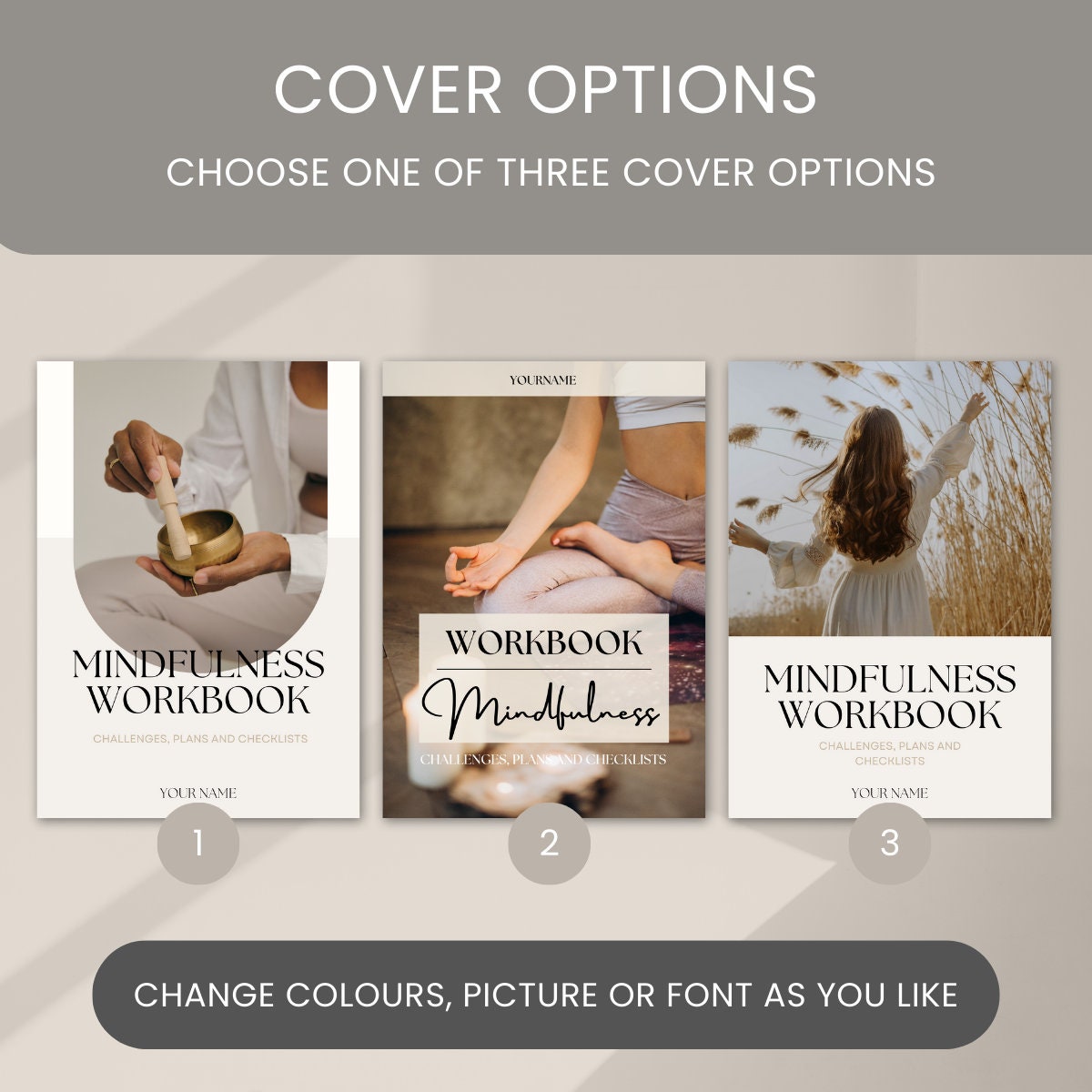 Editable Mindfulness Challenge Planner & Journal Canva Template ...