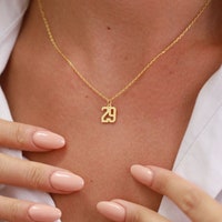 Personalized Number Necklace , Custom Number Necklace , Year Necklace ...
