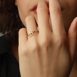 Custom Number Ring, Angel Number Ring, Number Jewelry, Anniversary Date ...