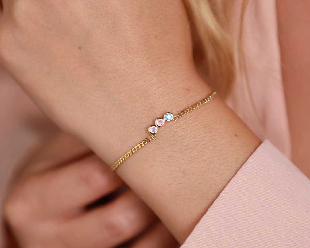 Birthstone Bracelet for Women, Family Birthstone Bracelet, Custom ...