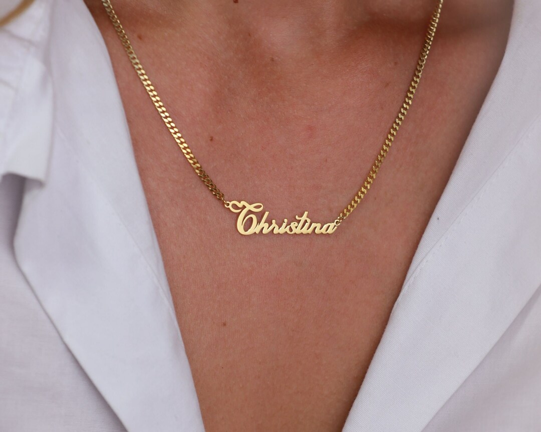 Personalized Necklace - 14K Gold Name Necklace, Custom Name Necklace ...