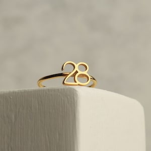 Custom Number Ring, Angel Number Ring, Number Jewelry, Anniversary Date ...