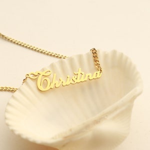 14K Solid Gold Name Necklace, Custom Name Necklace, Personalized ...