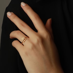 Custom Number Ring, Angel Number Ring, Number Jewelry, Anniversary Date ...