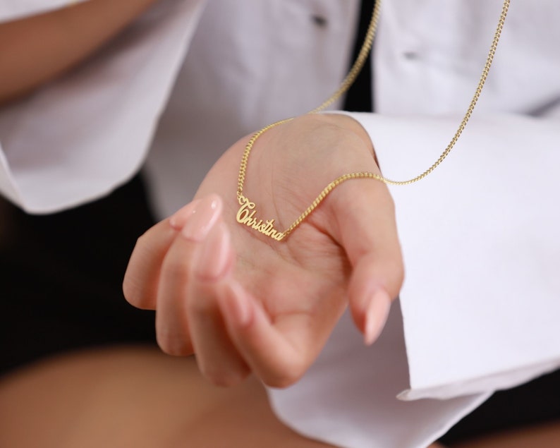 Personalized Necklace 14K Gold Name Necklace Custom Name - Etsy