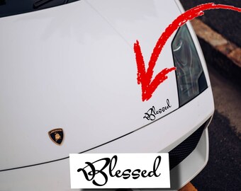 Red Blessed Car Decal - Etsy