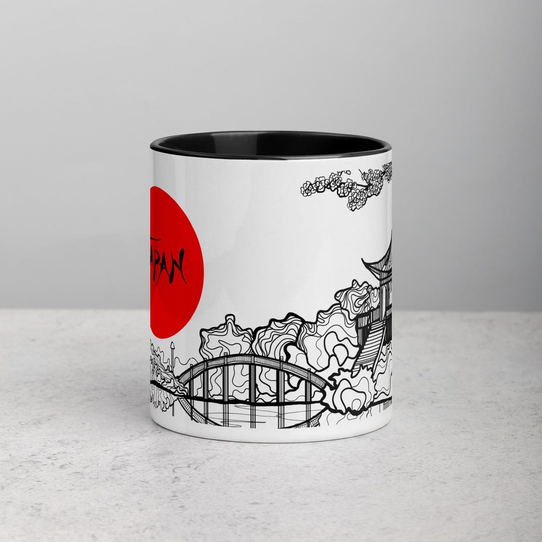 Mug With Color Inside and Japanese-style Image - Etsy
