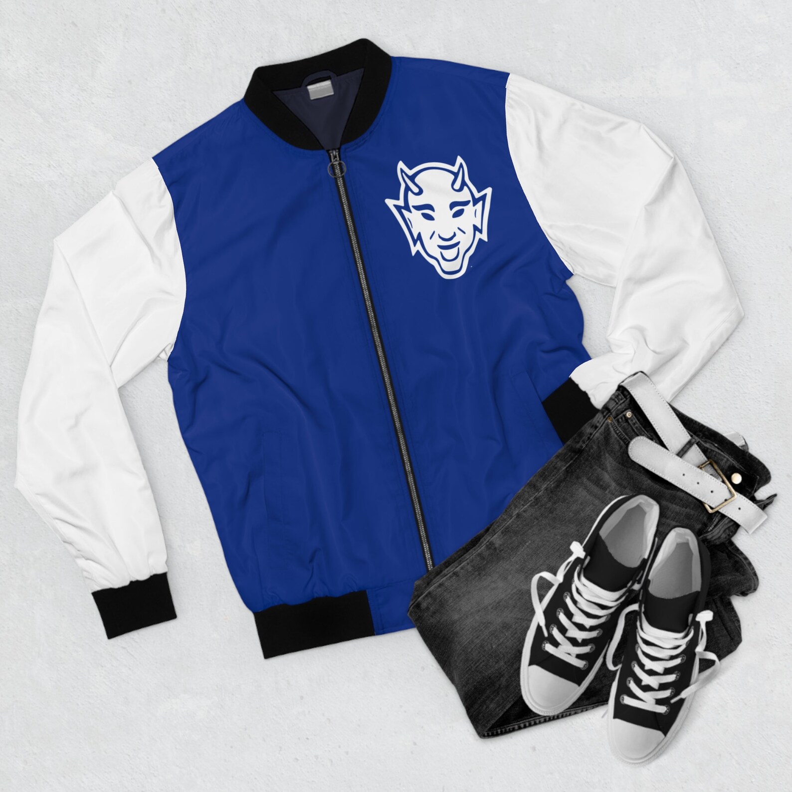 Duke Blue Devil Hellraiser Bomber Jacket - Etsy