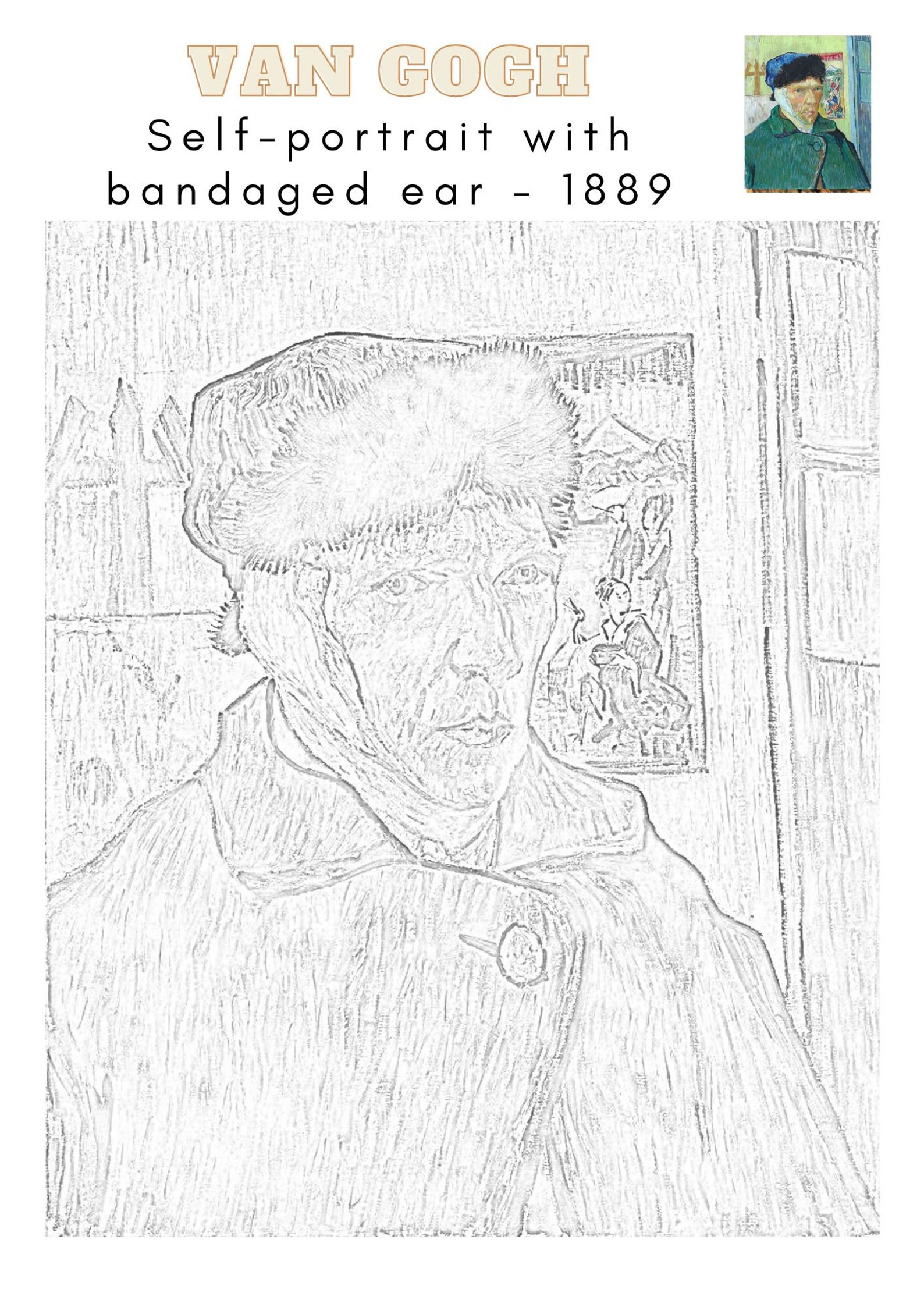 5x Famous Paintings Coloring Artists Mona Lisa, Van Gogh, Davinci ...