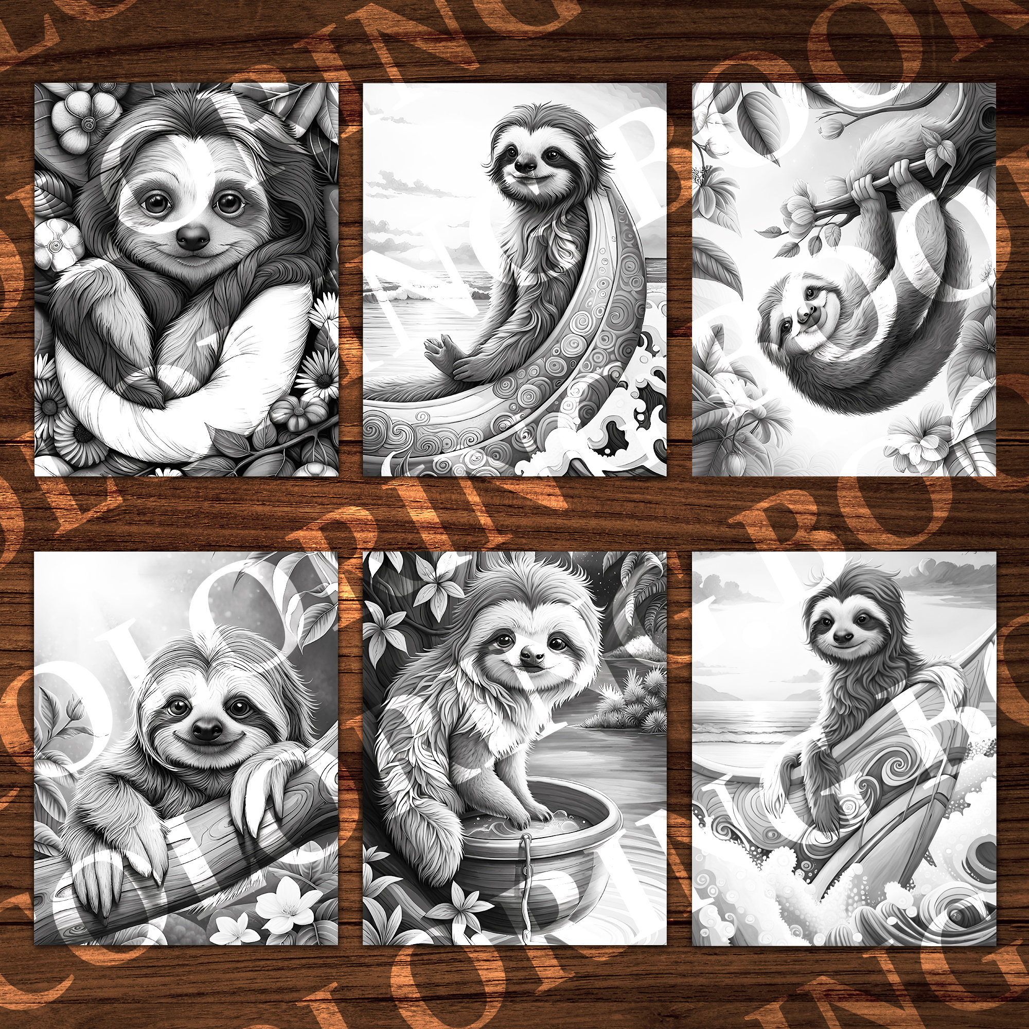 Cute Sloths Coloring Book, for Adults or Kids, Sloths Gift, Unique Gift ...