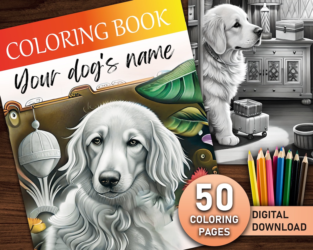 Personalized Coloring Book, for Adults or Kids, Gift for Your Dog ...