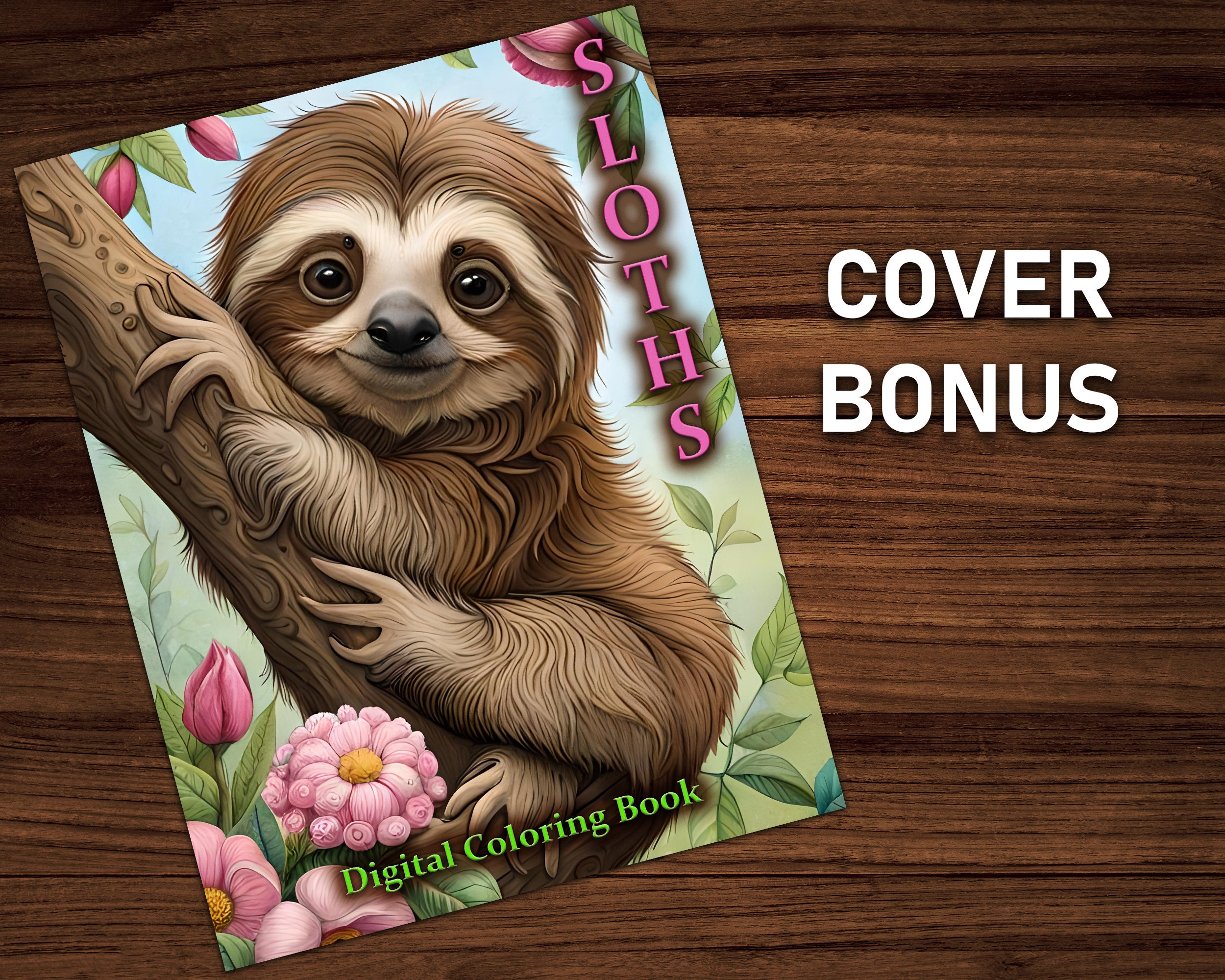Cute Sloths Coloring Book, for Adults or Kids, Sloths Gift, Unique Gift ...