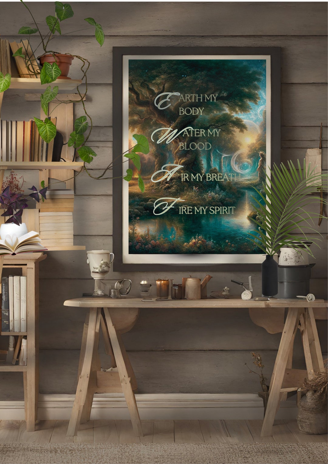 Earth My Body Water My Blood Mystical Element Artwork - Gift for Witchy ...