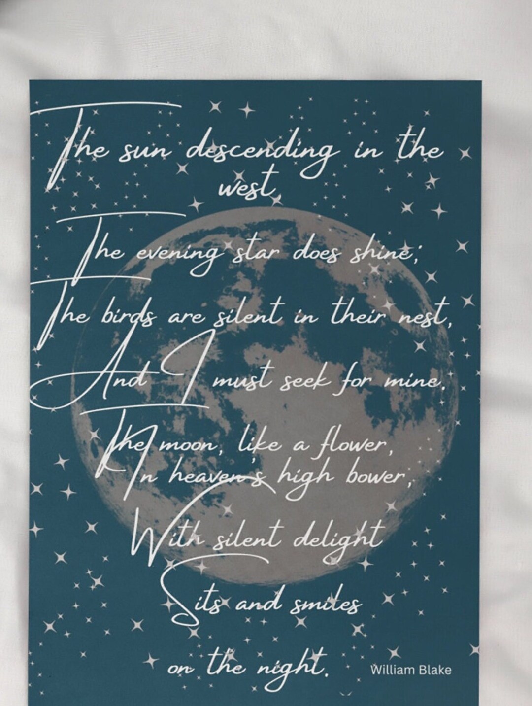Night by William Blake|poetry Birthday Greeting Card|night| Mother’s ...
