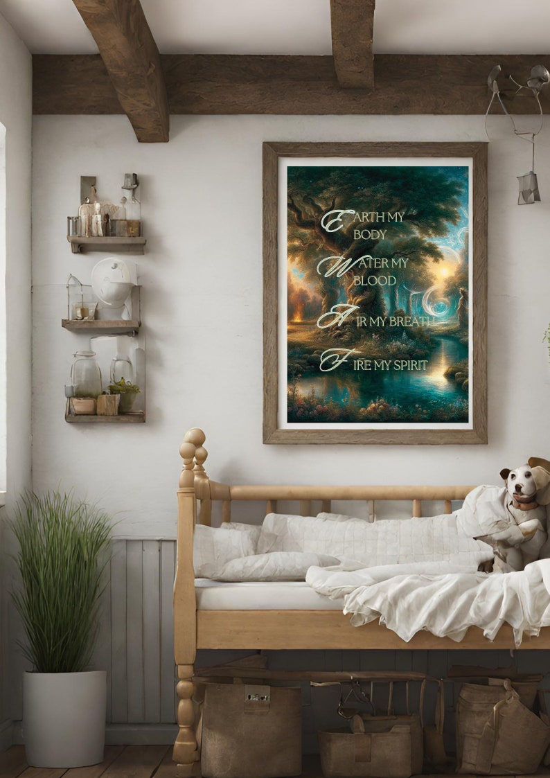 Earth My Body Water My Blood Mystical Element Artwork - Gift for Witchy ...