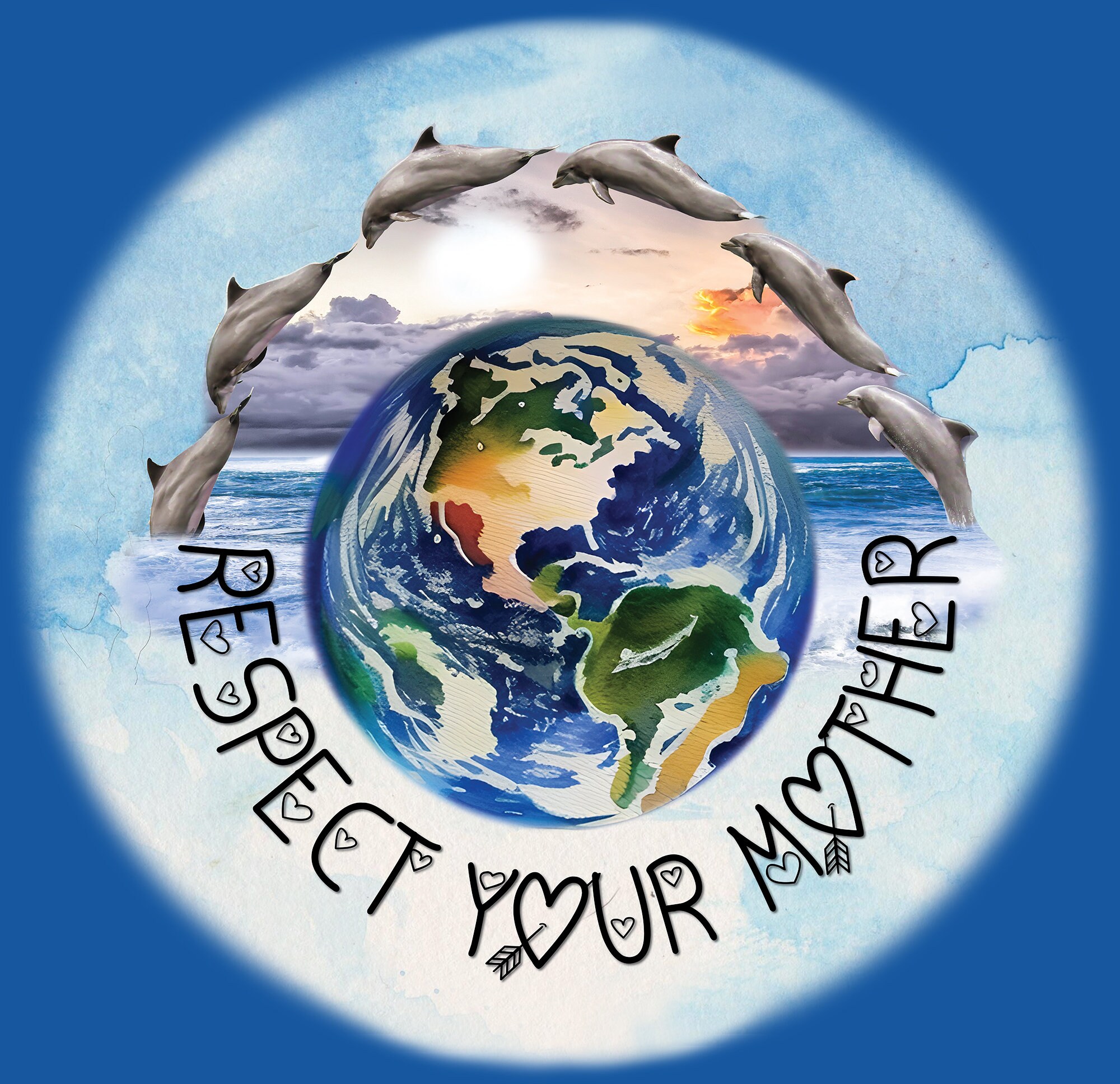 PNG Graphic Clip Art Planet Earth Day Respect Your Mother Dolphin ...
