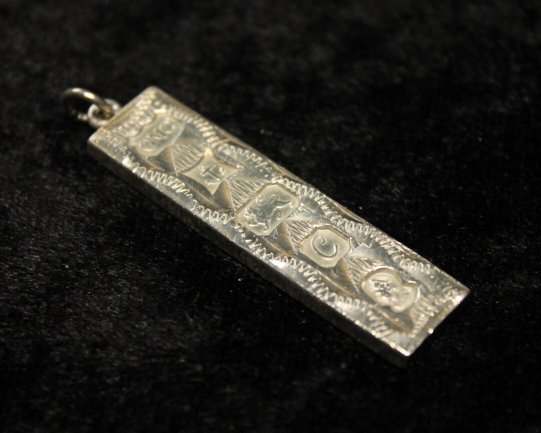 Vintage Silver Ingot Pendant Hallmarked Sterling Silver Elizabeth II ...