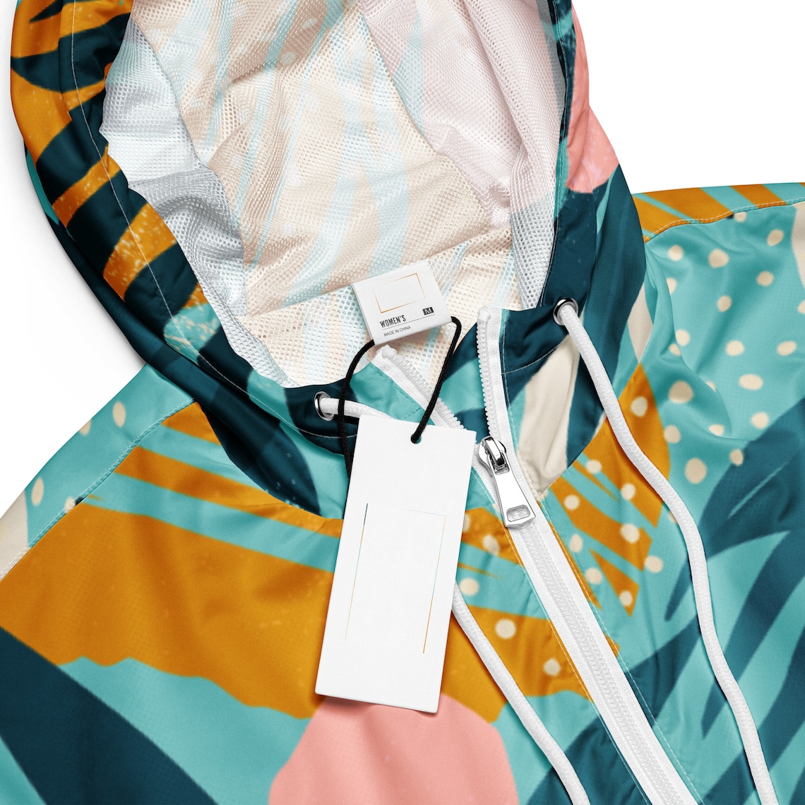 Sporty, Summer Tropical Crop Quarter Zip, Floral Windbreaker, Womens ...