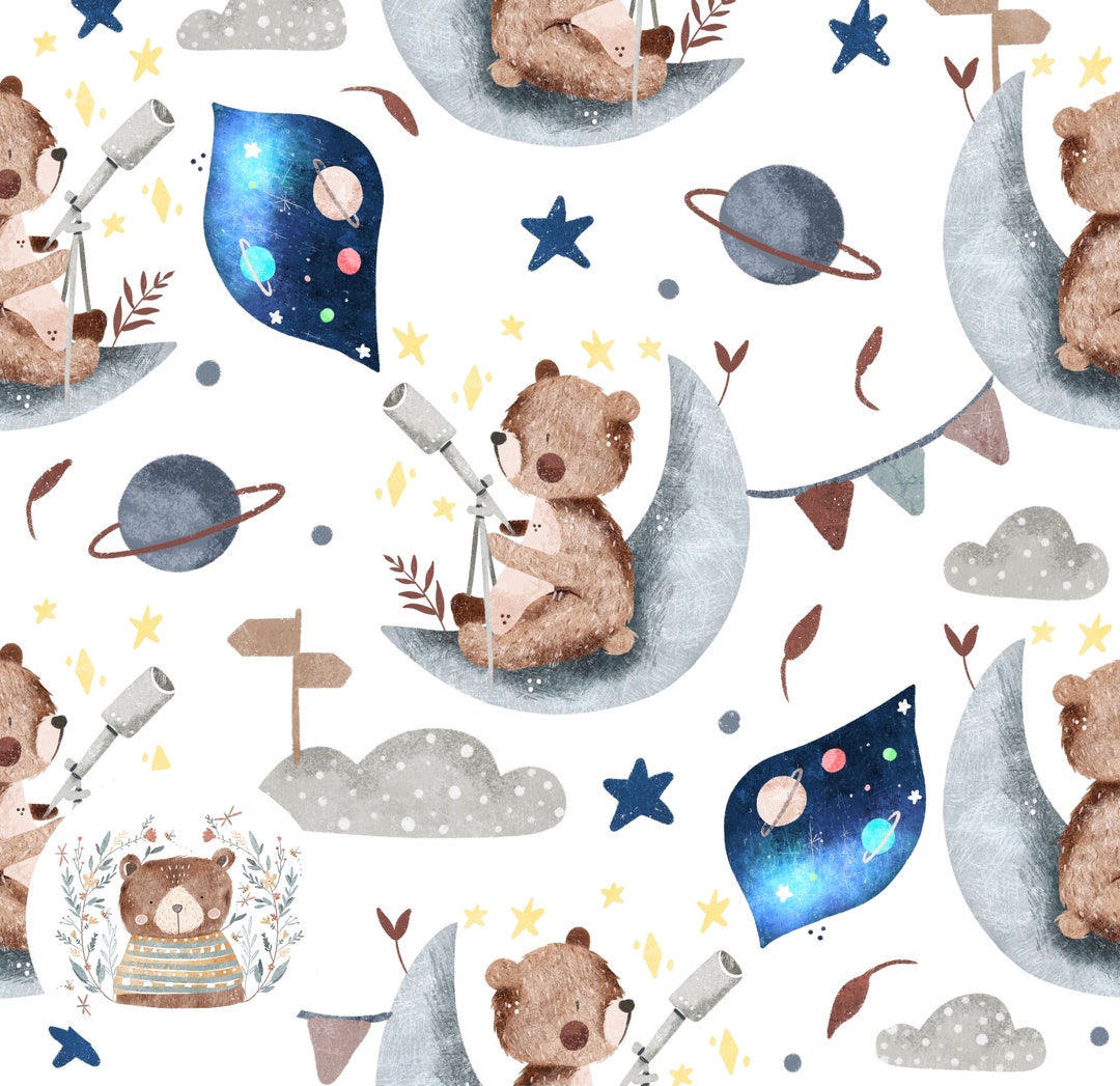 Space Seamless Pattern Astronomer Seamless Digital Paper Space ...