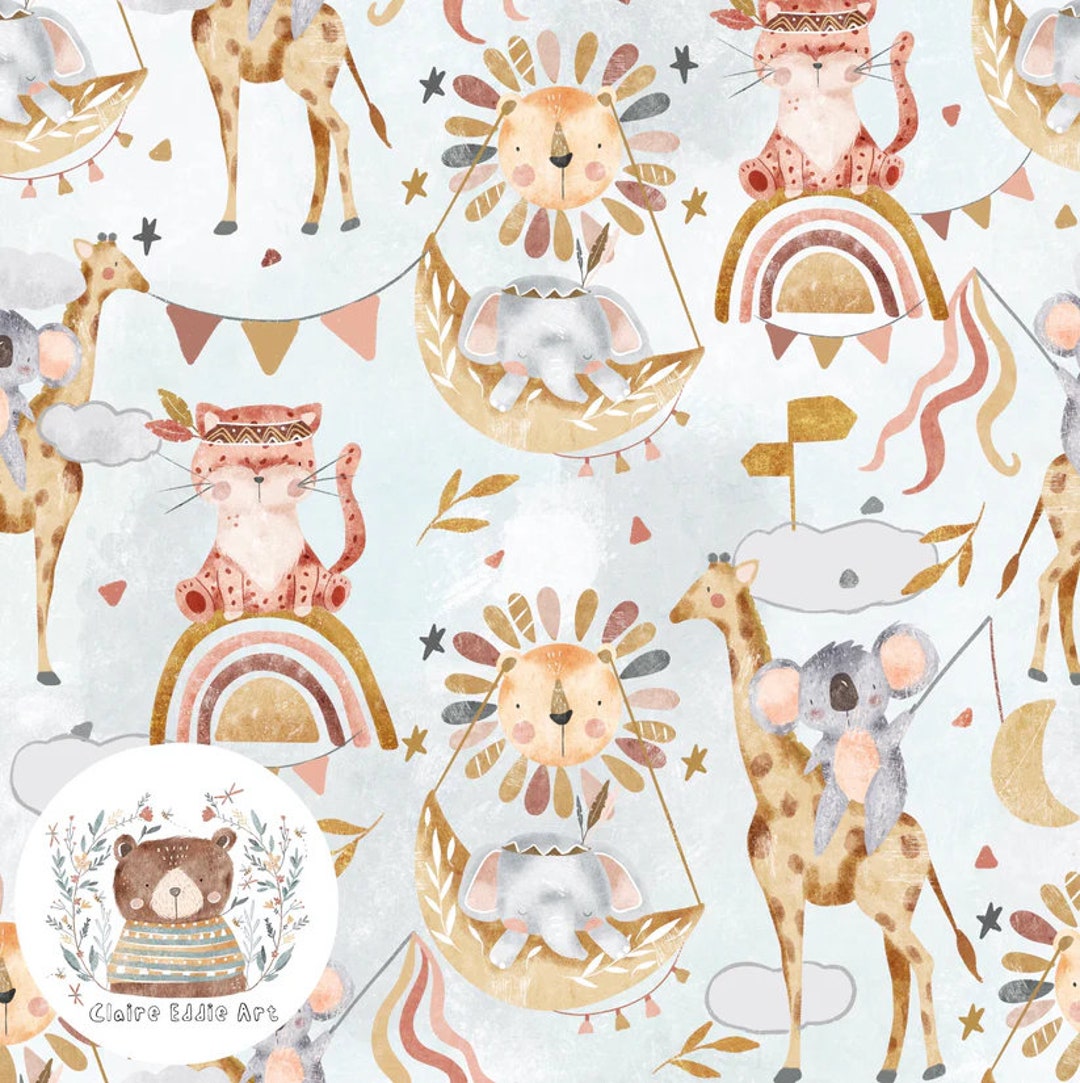 EXCLUSIVE COLOURWAY Safari Seamless Pattern Jungle Seamless Pattern for ...