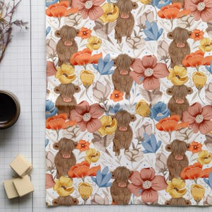 Highland Cow Seamless Pattern Farm Seamless Digital Paper Western ...