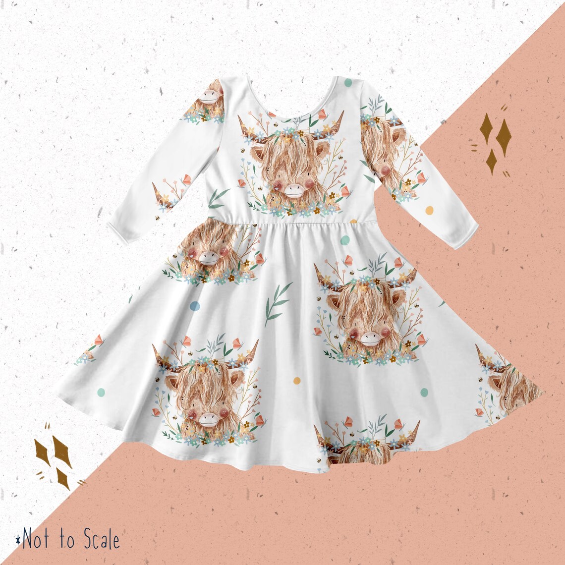 Seamless Pattern Highland Cow Seamless Digital Paper Highland - Etsy