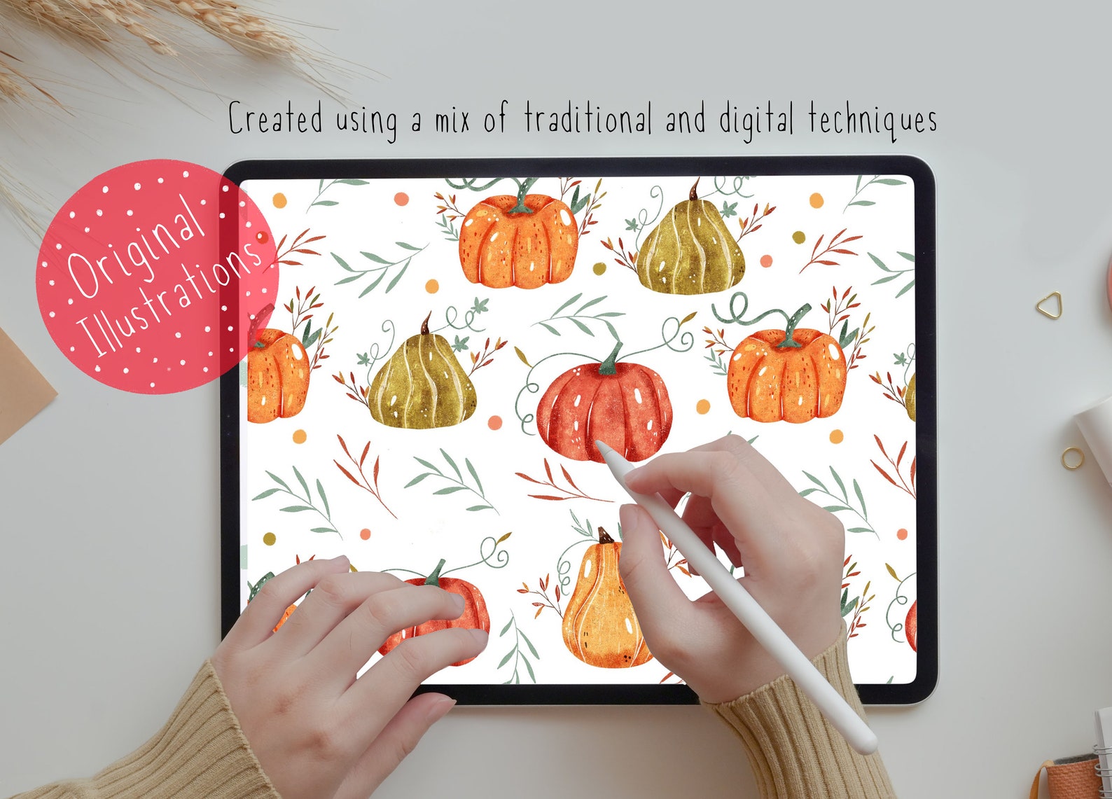 Pumpkin Seamless Pattern for Fabric Autumn Seamless File Halloween ...