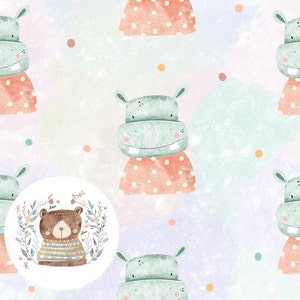 Hippo Seamless Pattern Safari Seamless Digital Paper Jungle Animal ...