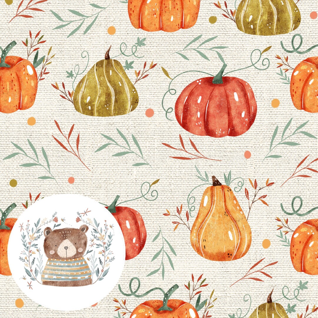 Pumpkin Seamless Pattern for Fabric Autumn Seamless File Halloween ...