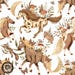 Horse Seamless Pattern Floral Digital Paper Horse-riding Repeat Pattern ...
