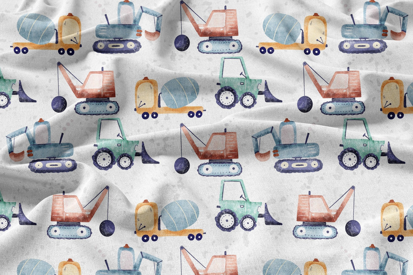 Transportation Seamless File Digger Repeat Pattern for Fabric Building ...