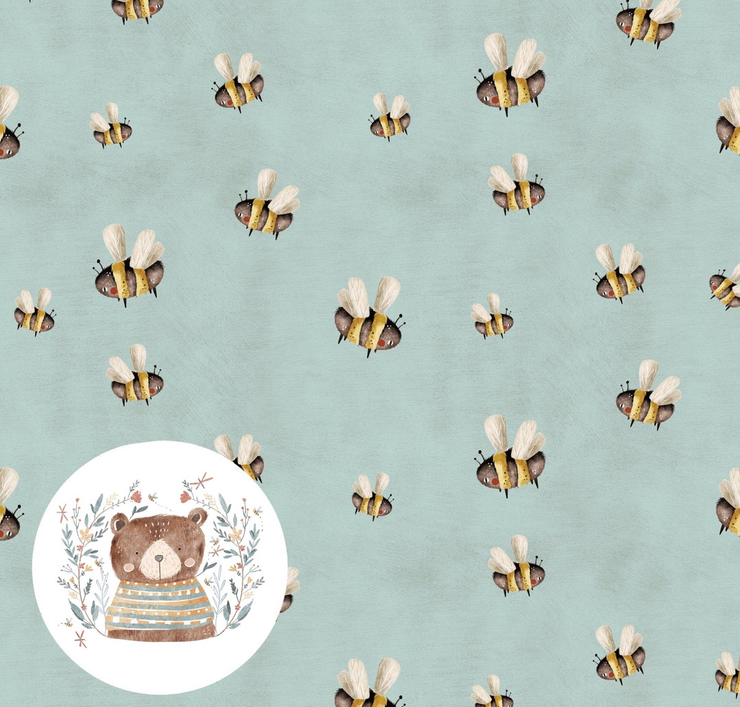 Bumblebee Seamless Pattern Minimal Digital Paper White Seamless ...