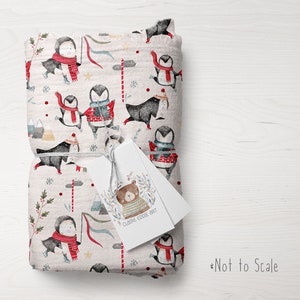 Christmas Seamless File Penguin Repeat Pattern Fir Fabric Festive ...