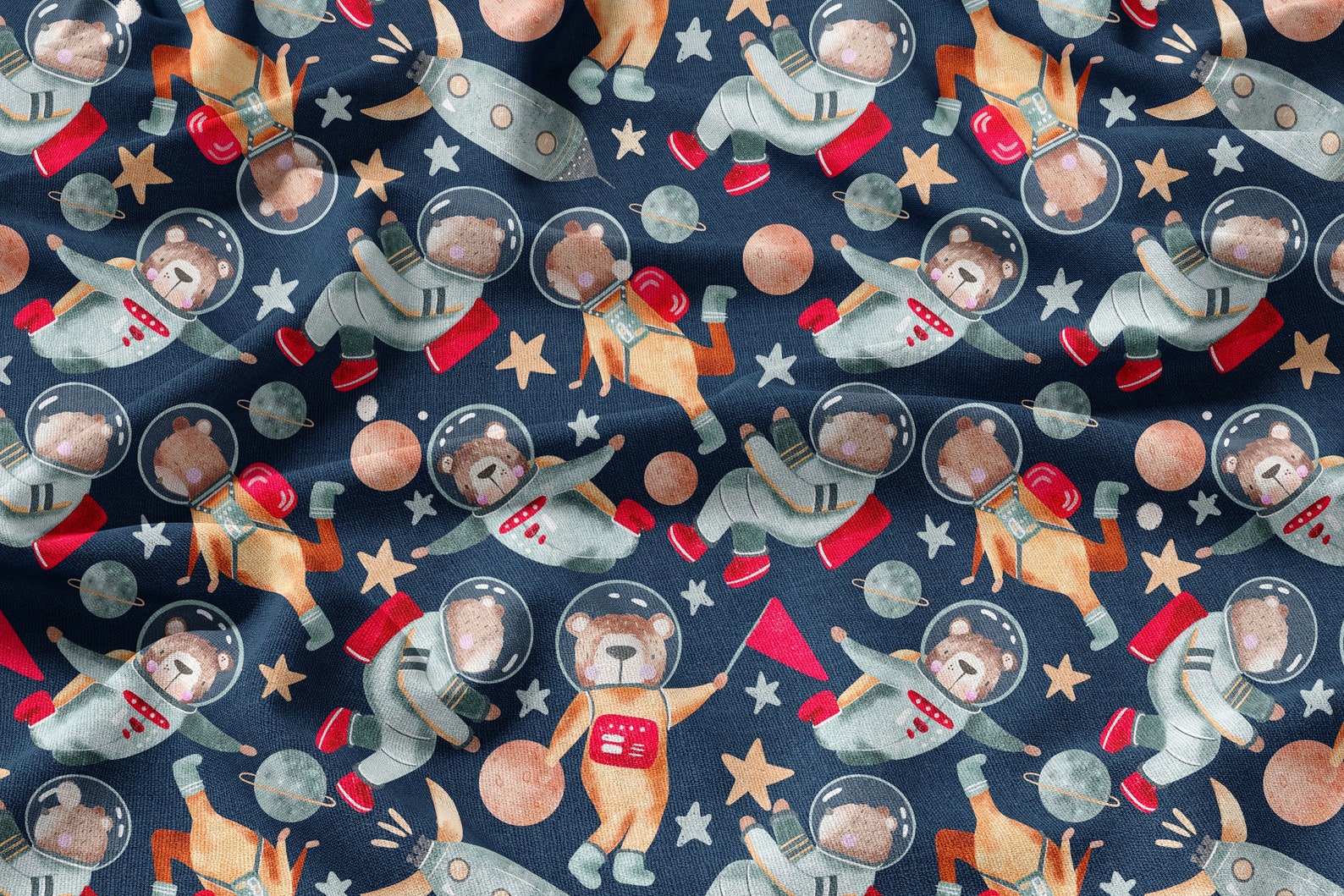 Space Seamless Pattern Astronaut Seamless Digital Paper Space Repeat ...