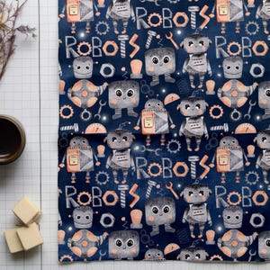 Robot Seamless Pattern Science Digital Papers Robot Repeat Pattern for ...