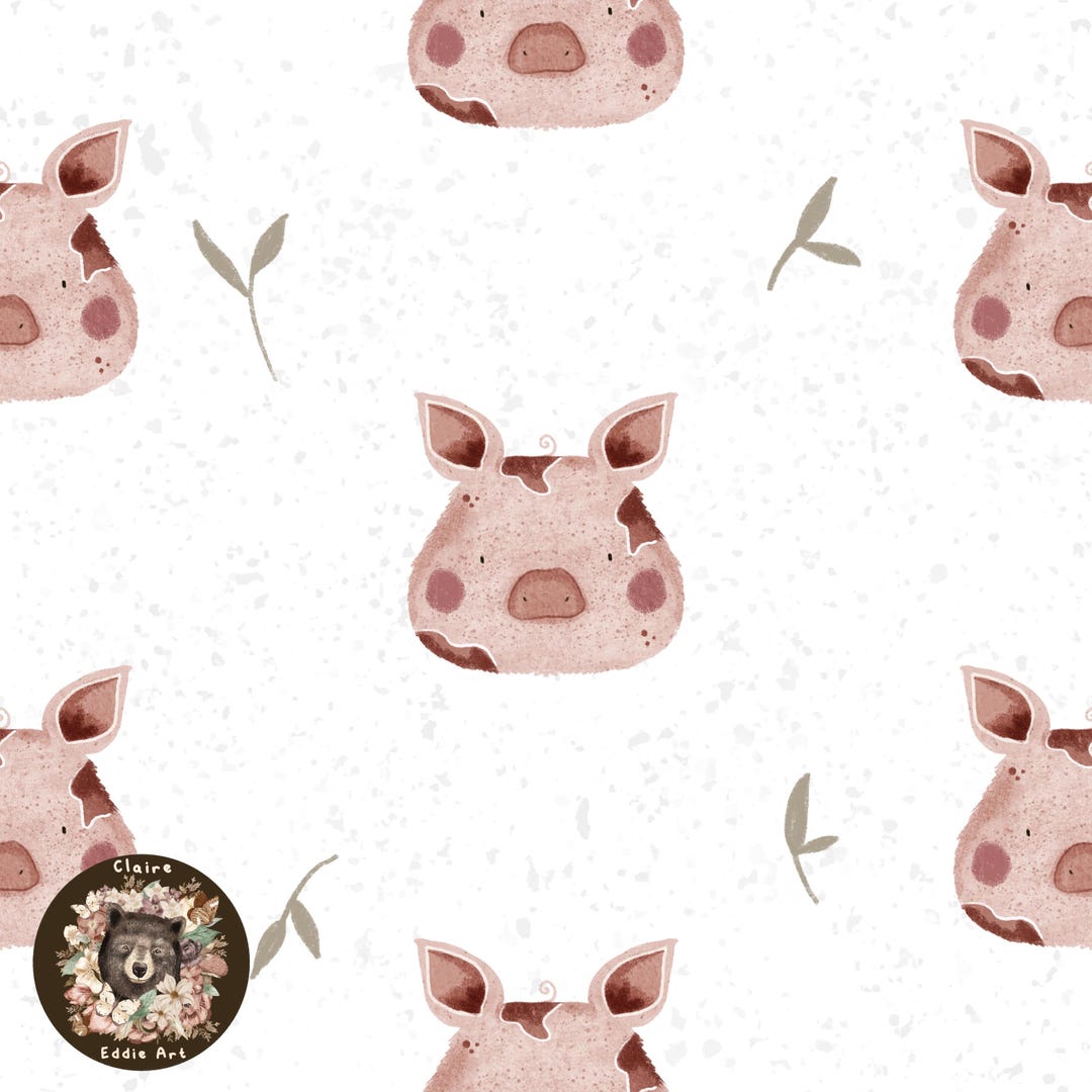 Seamless File Pig Repeating Pattern for Kids Pig Design for Fabric Cute ...