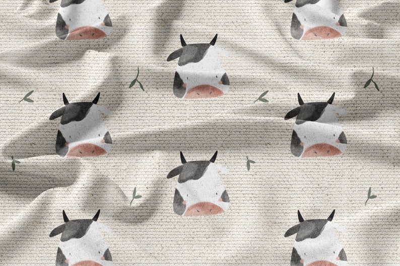 Seamless Pattern Farm Digital Paper Cow Repeat Pattern for - Etsy