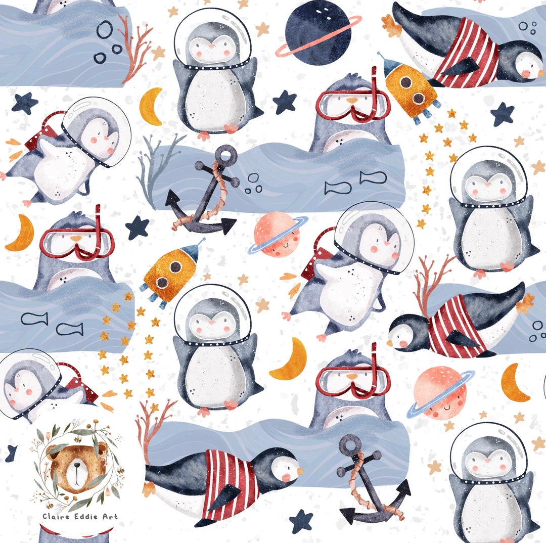 Penguin Seamless Pattern Penguin Digital Paper Penguin Repeat Pattern ...